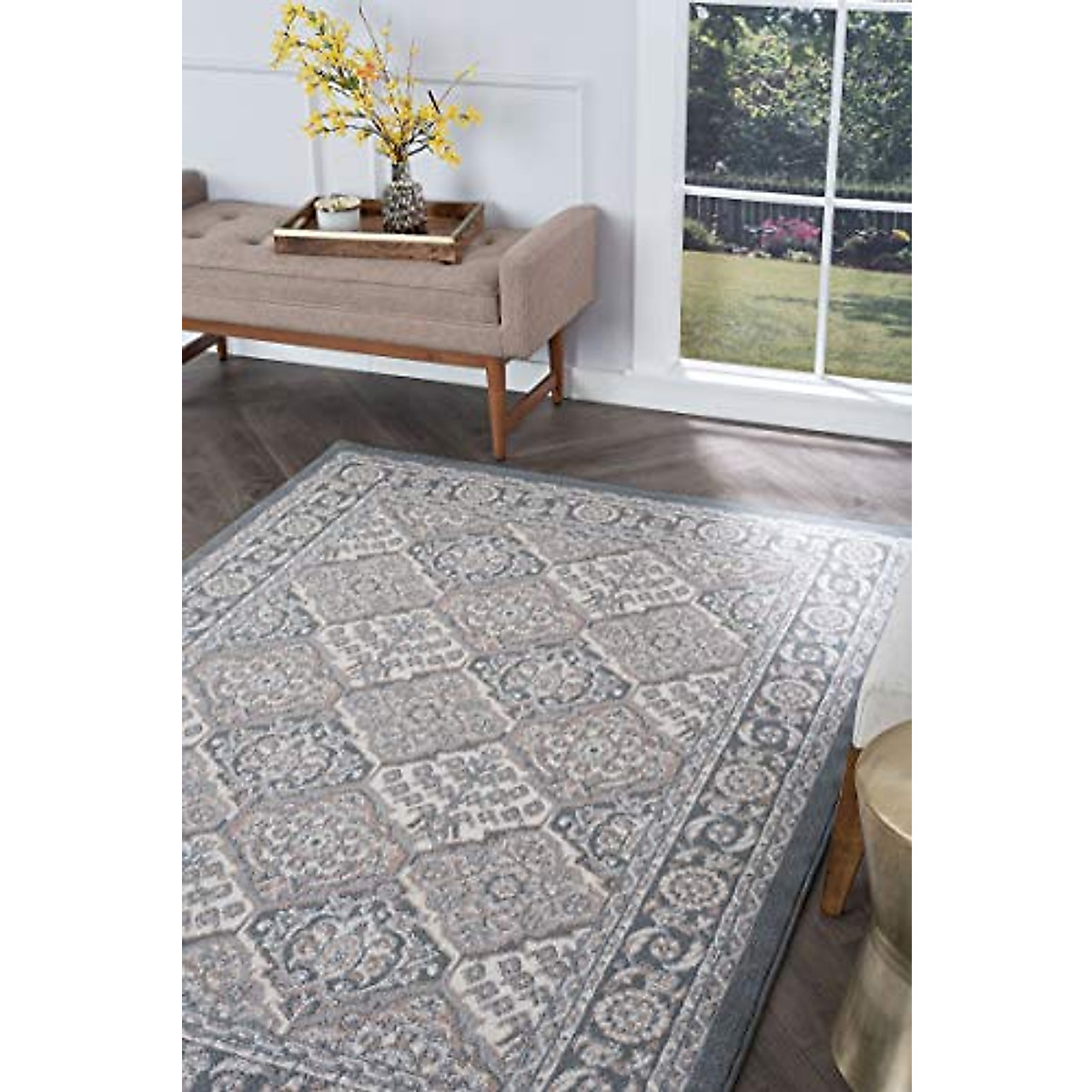 Universal Rugs Oxnard Area Rug, 4' x 5', Gray