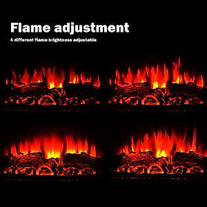 VANSTON Recessed Electric Fireplace 26'', Electric Fireplace Insert with Timer and Child Lock, Electric Fireplace with Remote and Storage of Wooden Decorations, Black,25 63/64 Inches