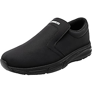 LARN SAFETY Men Slip-Resistant Chef Shoes Waterproof Kitchen Work Footwear Restaurant Hospital Nursing Garden(Black/9.5US)