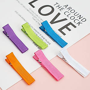 Qearl Baby Hair Clips Baby Barrettes for Fine Hair, Tiny 1.8" Fully Lined Clips Tiny Hair Clips for Baby Girls Infant 50PCS (25Colors in Pairs)