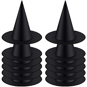 Aneco Costume Headwear 12 Pcs Halloween Witch Hats, Black, One Size, Costume Accessory Caps, Floating Home Yard Porch Decor for Party