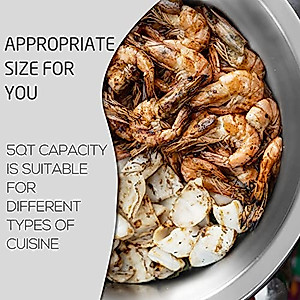 Restlrious Chafing Dish Buffet Set Stainless Steel Round Chafers and Buffet Warmers Sets 5QT 4 Pack, Complete Set for Buffet Catering w/Water Pan, Food Pan, Fuel Holder and Lid in Gold Accent