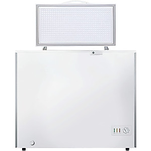 Summit Appliance SCFM73 Commercial Use 6.7 Cu.Ft. Chest Freezer, Lock Included, Manual Defrost, Visual Temperature Alarm, Removable Thermometer, Hammered Aluminum Interior, Adjustable Thermostat