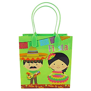 TINYMILLS Fiesta Themed Party Favor Bags Treat Bags, 12 Pack