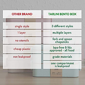 TARLINI | Premium Green Bento Box for Adults - 3-Stackable Containers - Ideal for Work & On-The-Go - Includes Utensil Set - Eco-Friendly Design - Lunch Box Containers for Healthy Meal Prep | 35 oz