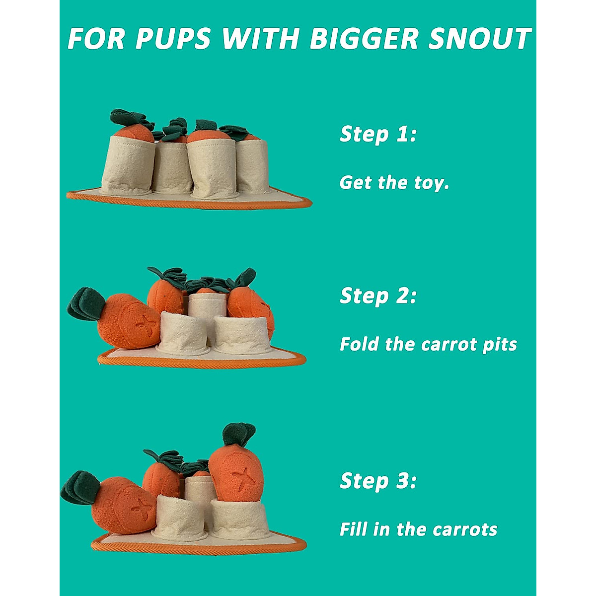 MEIJIEM Snuffle Mat for Dogs,Durable Interactive Dog Puzzle Toy,11.41'' X 7.8'' with 8 Carrot Chew Squeakers | Puppy Approved for Training and Stress Relief Encourages Natural Foraging Skills