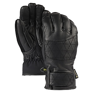 BURTON Women's Standard Gore-TEX Leather Gondy Gloves, True Black, Small