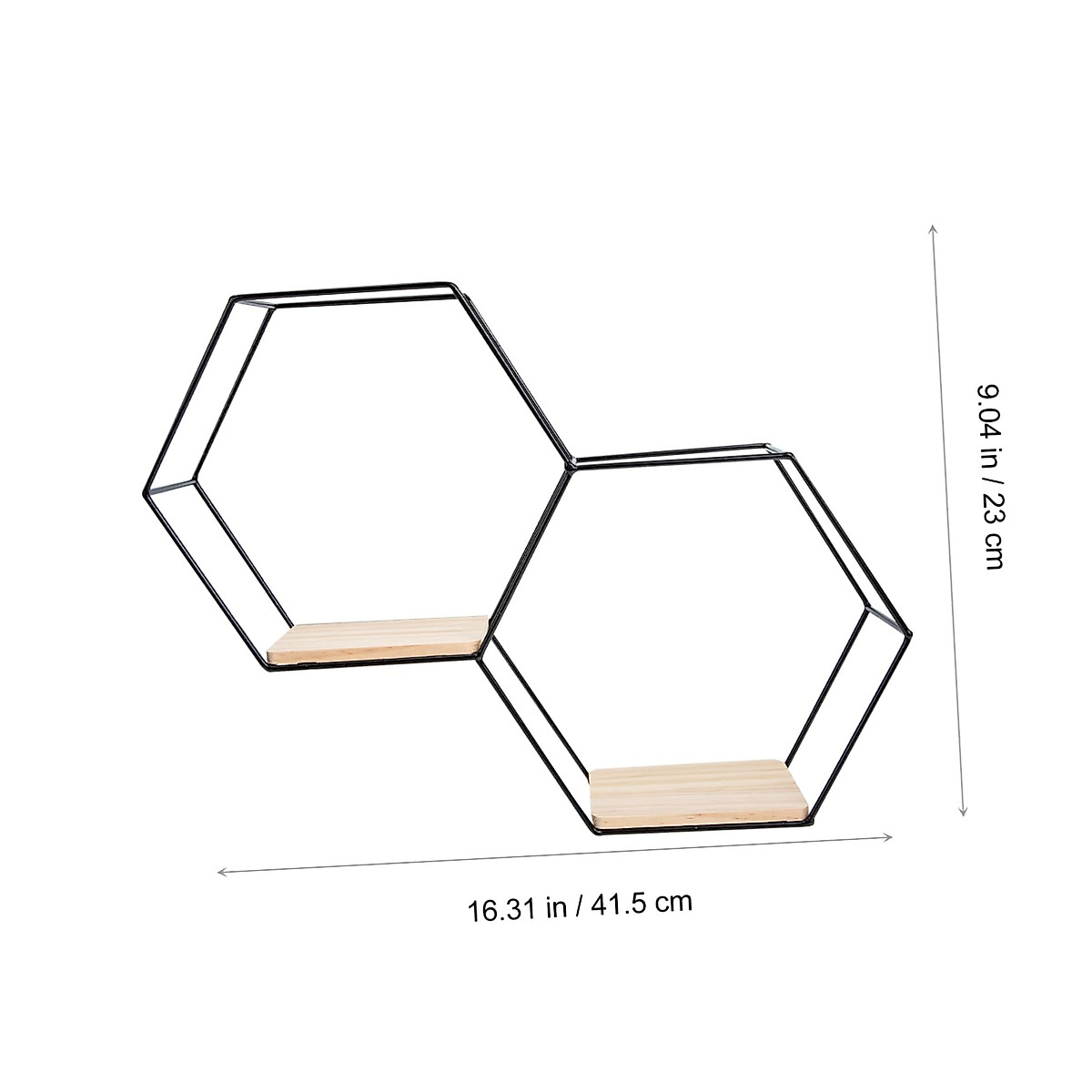 Garneck Wall Shelf Norse Decor Decorative Floating Shelf Modern Geometric Shelves Hexagon Floating Shelves Metal Corner Shelves Wall-Mounted Hexagon Floating Shelf Organizer Iron Small