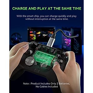 Rechargeable Battery Pack for X-box Series X|S/ One, 2 Pack 4440mWh 3.7V Battery Pack for X-box One/One S/One X/One Elite All X-box Controllers Supports Use While Charging (Includes 2 Batteries Only)