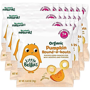 Little Bellies Organic Round-a-bouts Baby Snack, Pumpkin, Pack of 18