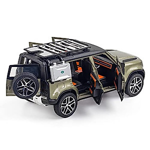 1/24 Scale Diecast Model Car Toy Collection for Land Rover Defender 110, Kids Gift,with Sound Light