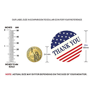 YINHEXI American Flag Thank You Stickers, 500 Labels Per Roll for Small Business Packaging, Seal Stickers (Style-A, 2inch)