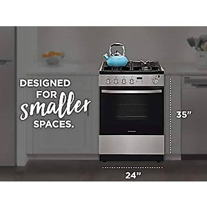 Frigidaire 24 in. 1.9 Cu. Ft. Gas Range in Stainless Steel with Continuous Cast Iron Grates, ADA Compliant