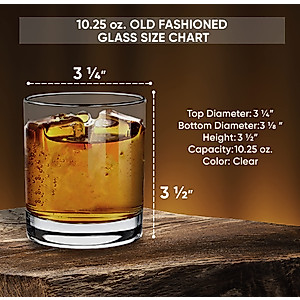 TEEAMORE Personalized Rocks Old Fashioned Initial Whiskey Glass Add Your Name Text Year Cocktail Glasses Gift 10.25oz