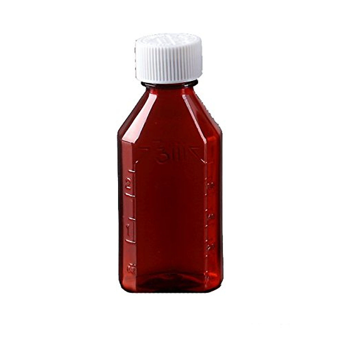 AmexDrug Pharmacy Bottle - Oval Plastic Bottle - 1 oz - Amber - Child Resistant Caps - 12 pcs (Medicine Bottle, Prescription Bottle, Liquid Medicine)