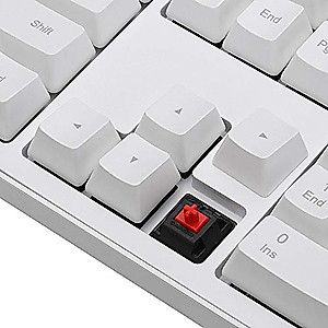 Teerwere Gaming Keyboard Mechanical Gaming Keyboard, Original 104Keys NKRO Cherry Red Switch Mechanical Keyboard Not Easy to Fade Mechanical Gaming Keyboard (Color : White, Size : One Size)