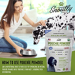 Snoutly Poochie Powder: USDA Certified Organic Dog Supplement & Super Multivitamin - Mother Nature's Vitamins & Minerals for All Dogs & All Ages, Nutritional & Digestion Support, RAW Superfood