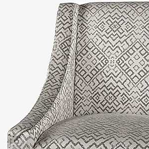 HomePop Modern Swoop Arm Accent Chair, Gray Geometric