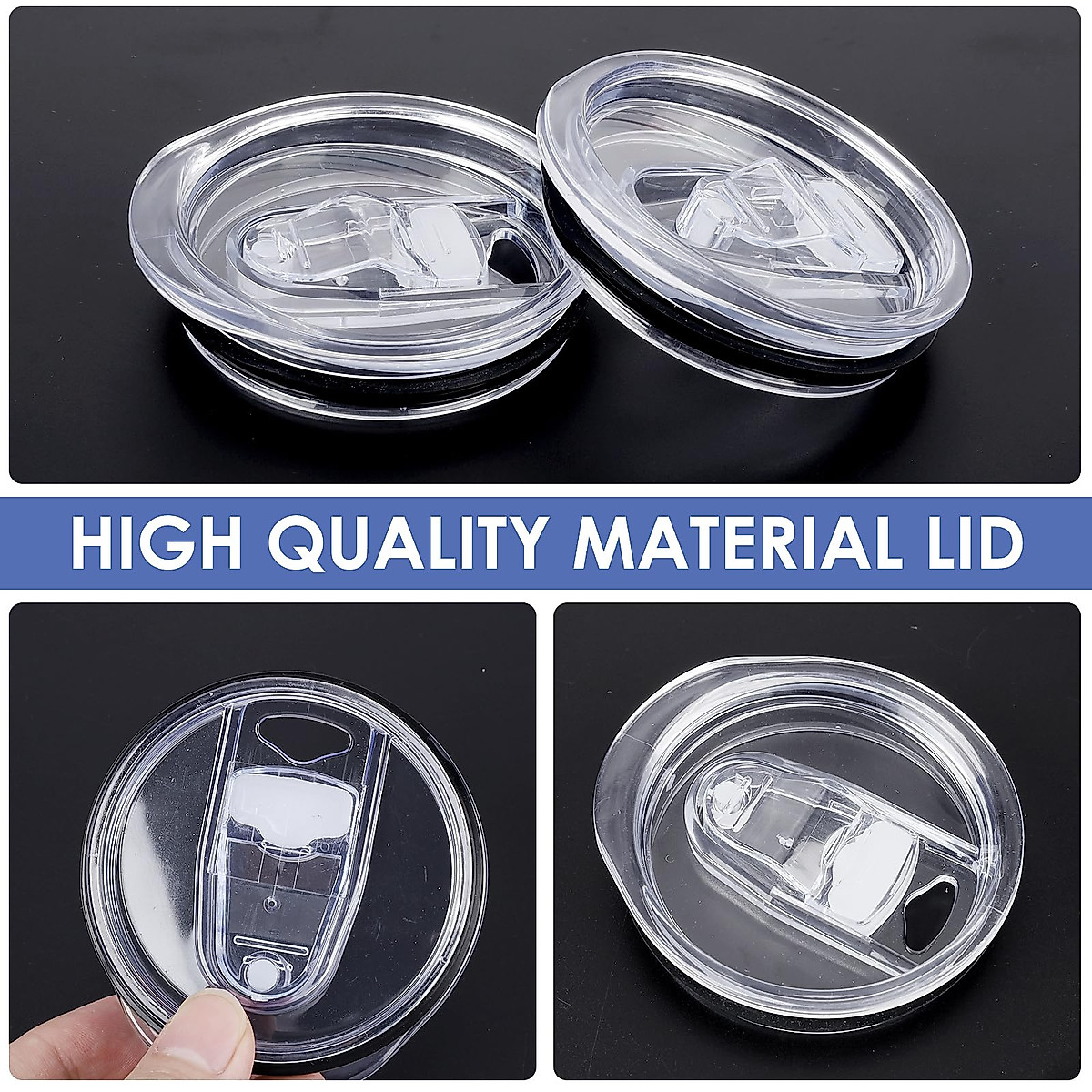 Telooco 2Pcs Compatible with 20 Oz Skinny Tumbler Replacement Lids Plastic Spill Proof Resistant Sliding Covers For Mouth Tumbler Cooler Cup