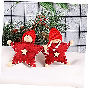 Abaodam 1 Pair Christmas Tree Ornaments Plush Baby Doll Fireplace Decor Christmas Angel Doll Christmas Stuffed Ornament Christmas Hanging Pendants Charms Christmas Pendants Felt Filler