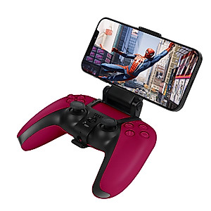 2 Pack PS5 Controller Phone Clip Mount for Mobile Remote Play, Foldable Stand Holder Game Clamp Bracket Grip for DualSense 5 Controller Compatible with Smart Android/iOS Mobile Phones, Black