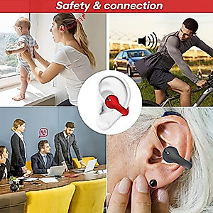Loluka Open Ear Earbuds Bluetooth Wireless Ear Clip Bone Conduction Headphones Bone Conduction Earbuds Headset Bone Conducting Outer Open Ear Headphones Wireless Bluetooth Head Set