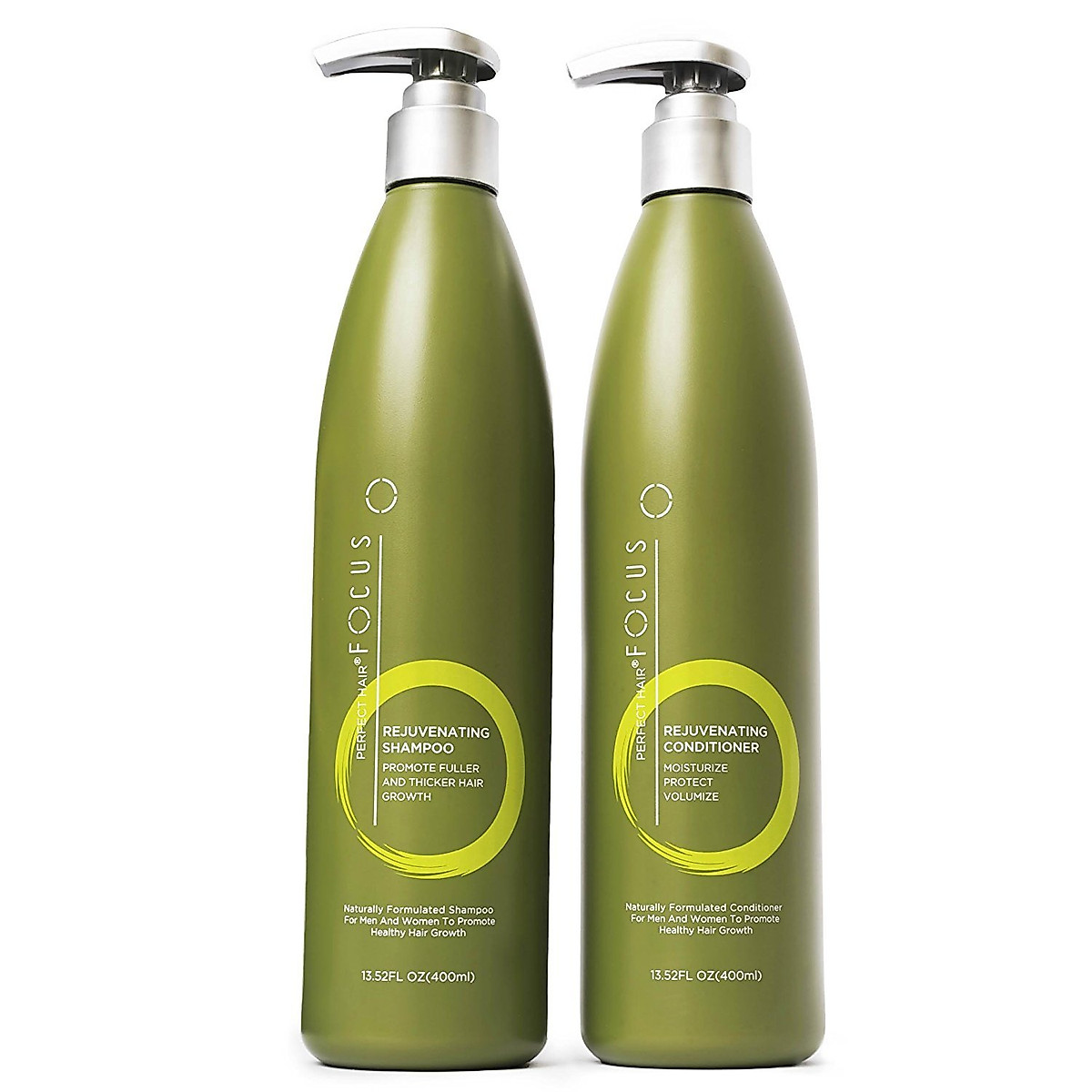 Perfect Hair Natural Shampoo and Conditioner - Paraben and Sulfate Free Infused with Jojoba, Coconut, Argan Oil and Biotin - Color Safe Formula Promotes Hair Growth - Includes Pump 13.5 ounce(1 Pack)