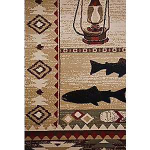 Rustic Lodge Brown 8x10 Area Rug, 7'10x9'10