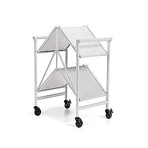 Cosco Indoor/Outdoor Serving Cart, Folding, White