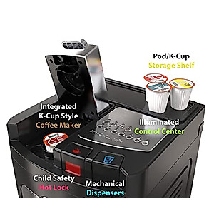 DRINKPOD Stainless Steel Bottleless Water Cooler with Coffee Maker Dispenser. Hot and Cold Water Cooler and Single Serve Coffee Brewer in One