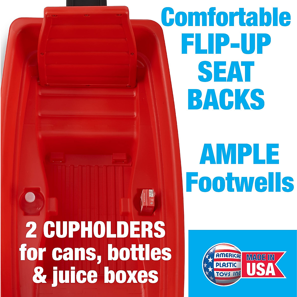 American Plastic Toys Ride & Stow Deluxe Wagon for Toddlers & Kids Ages 18 Months and Up | Lightweight & Durable | Made in USA from Safe Plastics | Make Family Memories