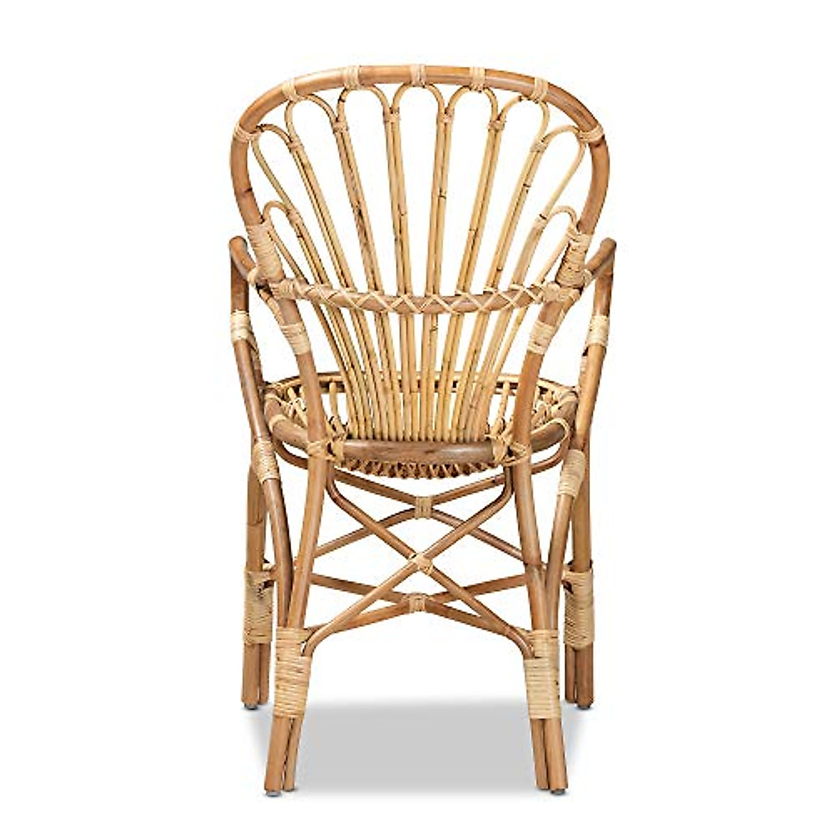 bali & pari Sheraton Modern and Contemporary Light Honey Rattan Dining Chair