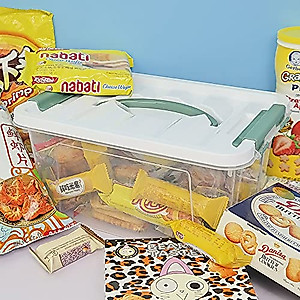 Kiddream 6-pack Clear Plastic Bins, Latch Storage Box with Lids