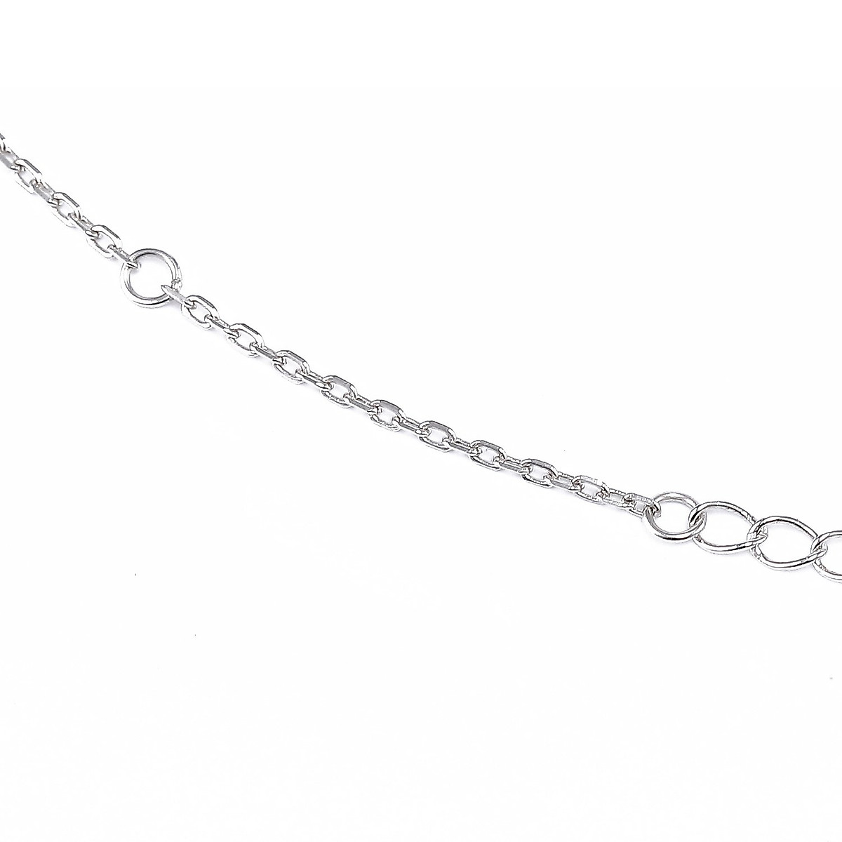 ZEONMEI 925 Sterling Silver 1MM Cable Chain Necklace Spring Clasp Adjustable 15" - 18"