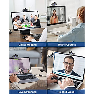 Webcam with Microphone, 1080P 30fps HD Webcams, USB 2.0 Computer Webcam, 3D Noise Reduction and Automatic Gain Web Cam for PC Mac Laptop Desktop,Video Calling, Online Classes and Video Conference