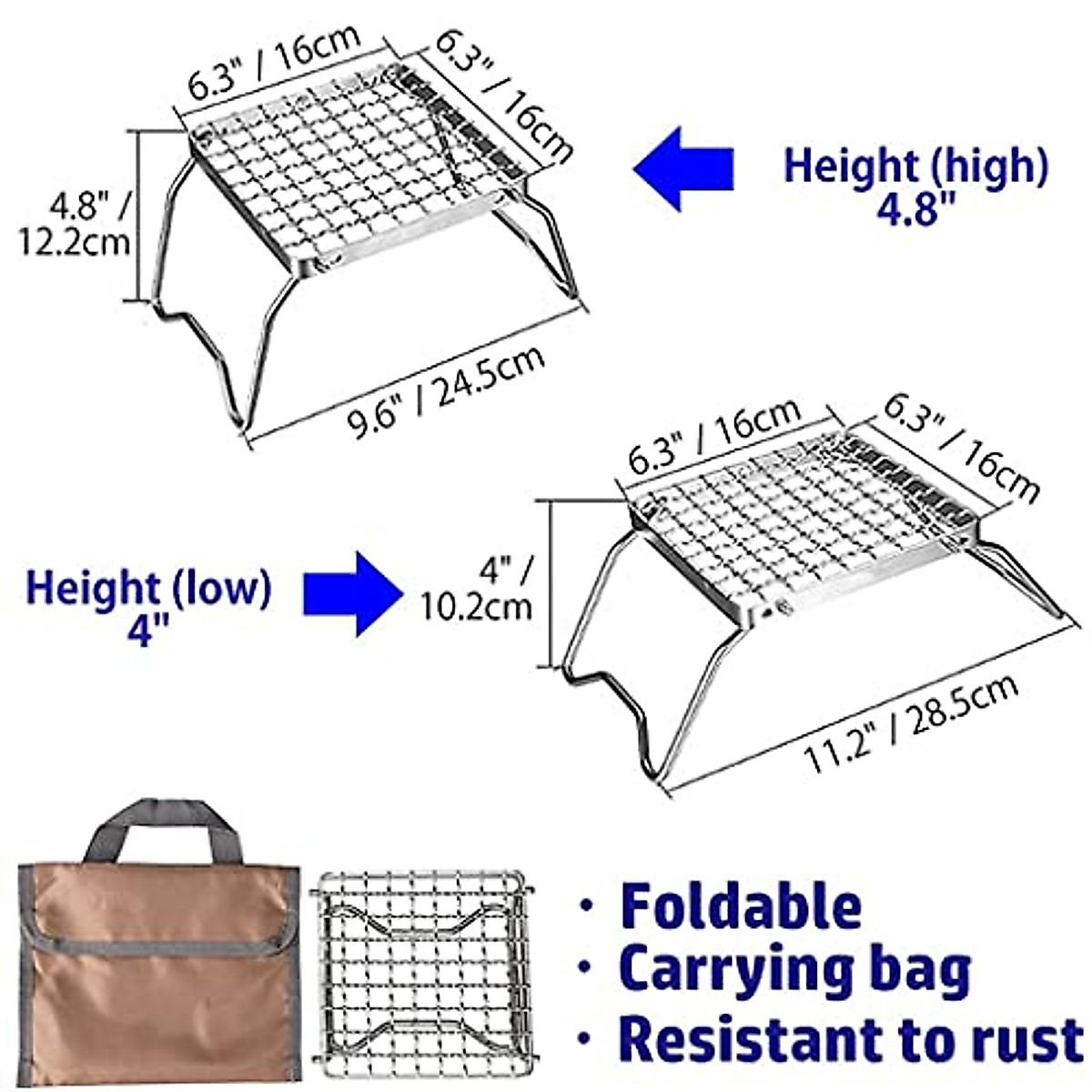 SDGH Folding Grill Gas Barbecue Tool BBQ Outdoor Portable Mini Campfire for Camping Picnic Grate