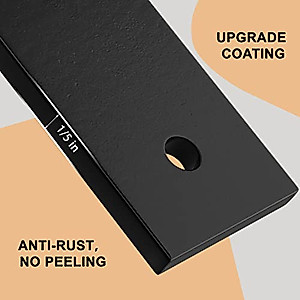 LuckIn 8 Inch Wall Shelf Brackets (Fit 7.25" Board) 4-Pack, Heavy Duty Black Iron, Mantel, Kitchen, Bathroom Floating Shelf Hardware