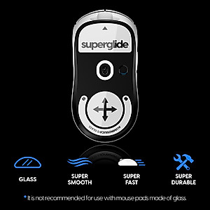Superglide - Super Smooth Polished Surface Mouse Feet/Skates Made with Ultra Strong Flawless Glass Super Fast Smooth and Durable Sole for Logitech G Pro X Superlight1 [White]
