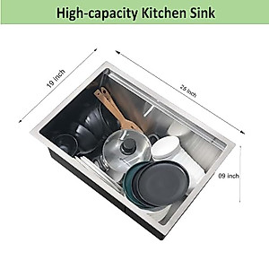 25 Inch Undermount Kitchen Sink Stainless Steel -Wesliv 25x19 Inch Undermount Workstation Kitchen Sink 16 Gauge Deep Single Bowl Undermount Kitchen Sink with Cutting Board