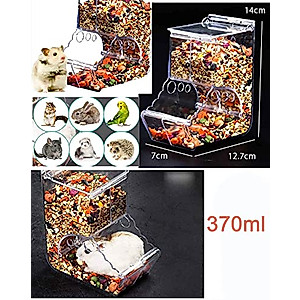 Hamster Automatic Feeder Dispenser for Small Animal Rhamster Ferret Bunny Rabbit Pig Hedgehog Bird Feed Pets, Mini Auto Food Feeding Cage Water Bowl for Vacation（1pcs Feeder+1pcs Water Bowl(Blue)
