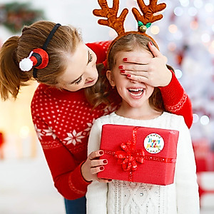 1000 Pieces 1.5 Inch Merry Christmas Stickers Holiday String of Lights Happy Holidays Happy New Year Stickers Labels Xmas Stickers for Christmas Party Presents Classroom Decoration