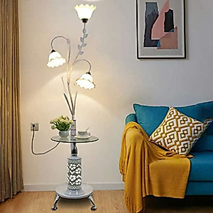 MMLLZEL Floor Lamp with Coffee Table, Creative Bedroom Bedside Table Lamp Beside The Sofa in The Nordic Living Room