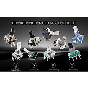 Fielect 5Pcs EC11 Rotary Encoder Code Switch 10mm Shaft Digital Potentiometer 7 Pins