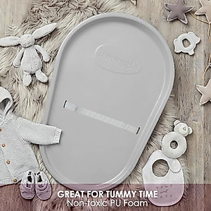 Shnuggle Squishy Changing Mat - Baby Changing Diaper Pad, Wipeable Easy-to-Clean Nappy Station, Warm-to-Touch Surface, Non-Slip Base, No Covers Needed - Grey