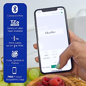 Brother P-Touch Cube Smartphone Label Maker, Bluetooth Wireless Technology, Multiple Templates Available, Apple & Android Compatible - Blue