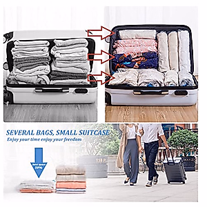 Andiker Vacuum Storage Bags 6 Pcs, Transparent and Environmental Protection Travel Compression Bags Sealing Clothes Bags Save 80% Space Saver Bag