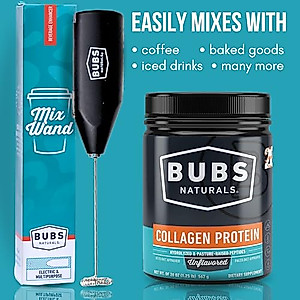 BUBS Naturals Mix Wand - MCT Oil Powder, Handheld Milk Frother - Lattes, Coffee, Cappuccino, Frappes, Hot Chocolate Blender - Portable