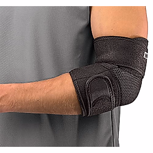 MUELLER Sports Medicine Adjustable Elbow Support for Tennis & Golfer's Elbow, Support and Relive Strain for Men & Women, One Size