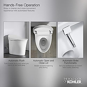 Kohler K-5401-PA-0 Veil Comfort Height Skirted One-Piece Elongated Dual-Flush Intelligent toilet, White