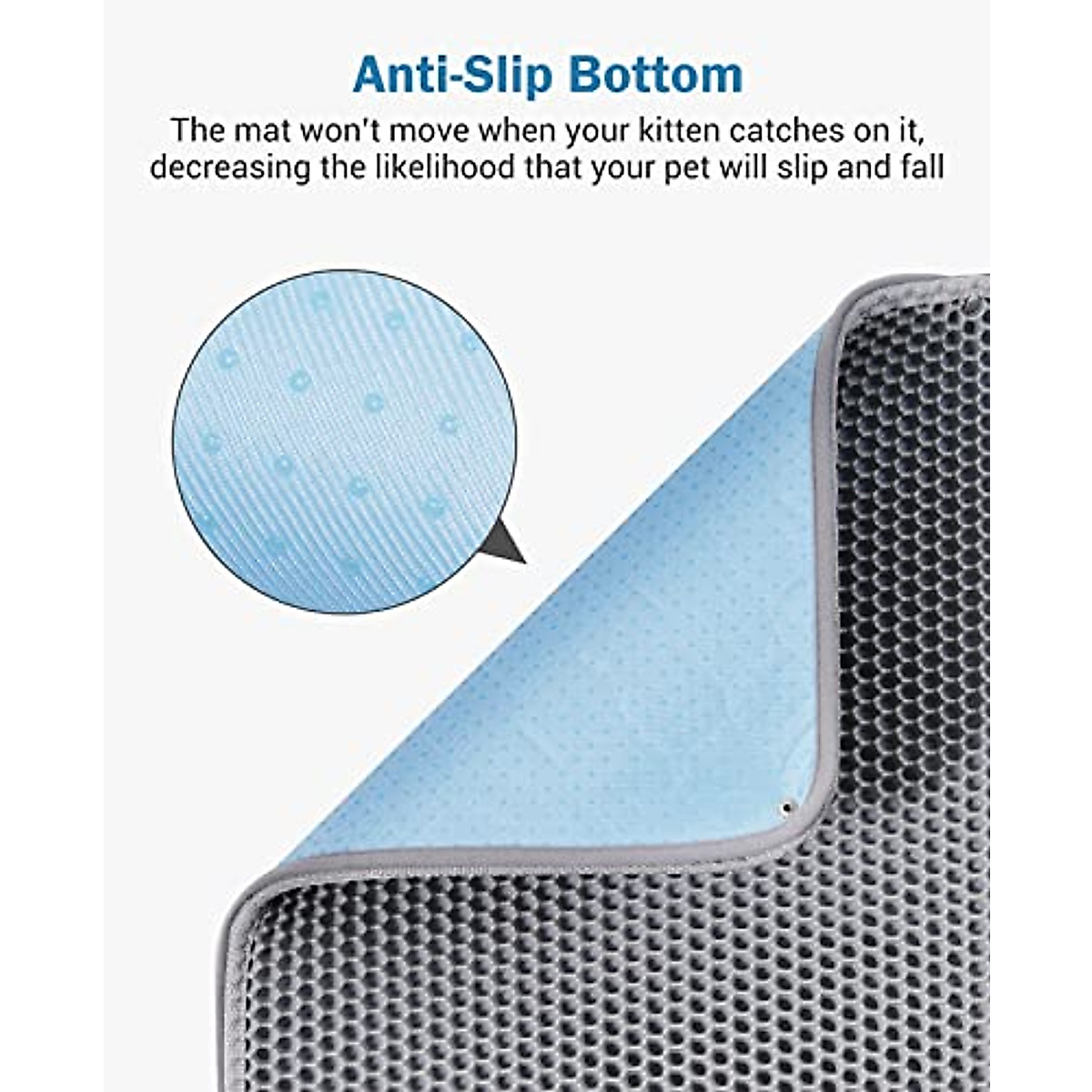 Fostanfly Cat Litter Mat, Large Urine Proof Litter Box Mat, Double Layer Easy Clean Machine Washable Litter Trapping Mat, Waterproof Leakproof Anti-Slip, Scatter Control Kitty Litter Mats for Floor…